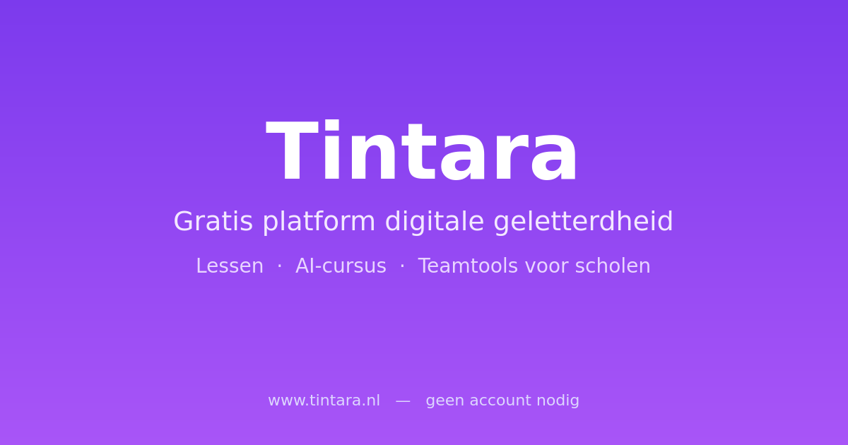 Tintara - Gratis lessen digitale geletterdheid voor het onderwijs